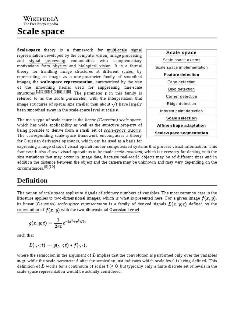 Scale Space | PDF