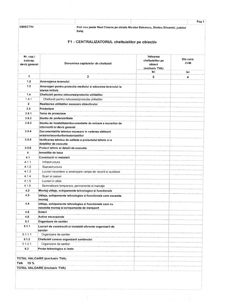 05 Lista de Cantitati - Pod Nou Peste Raul Crasna Pe Strada Nicolae ...