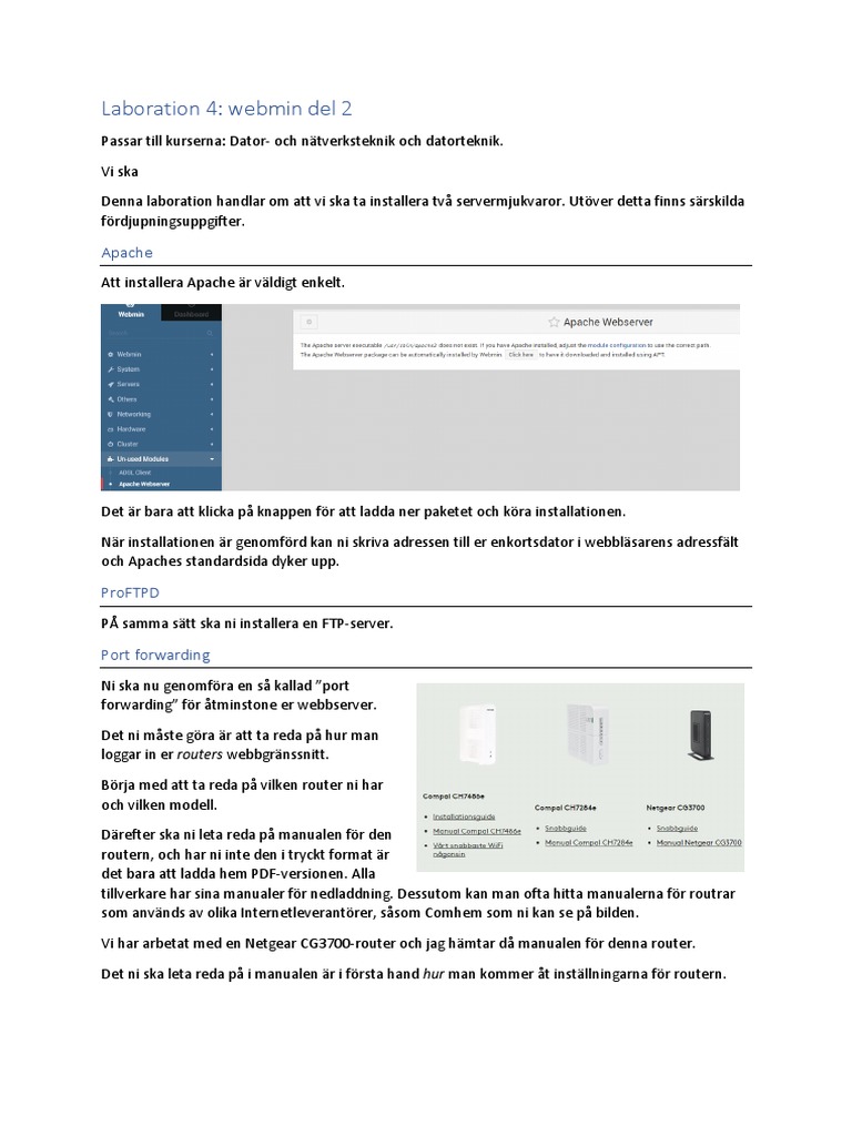 Laboration Webmin Del 2 | PDF