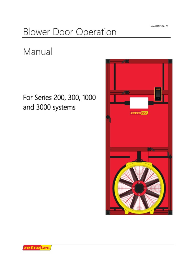 Manual For Blower Door Operation-200 1000 2000 3000 | PDF ...