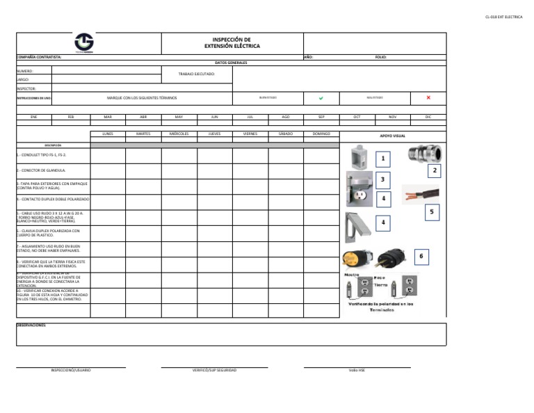 Check List Extensiones | PDF | Ingenieria Eléctrica | Bienes manufacturados