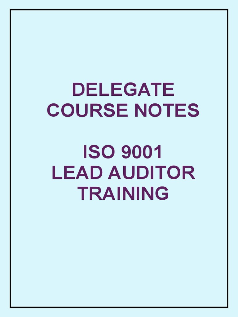 ISO 9001 Course Notes | PDF | Quality Management System | Iso 9000