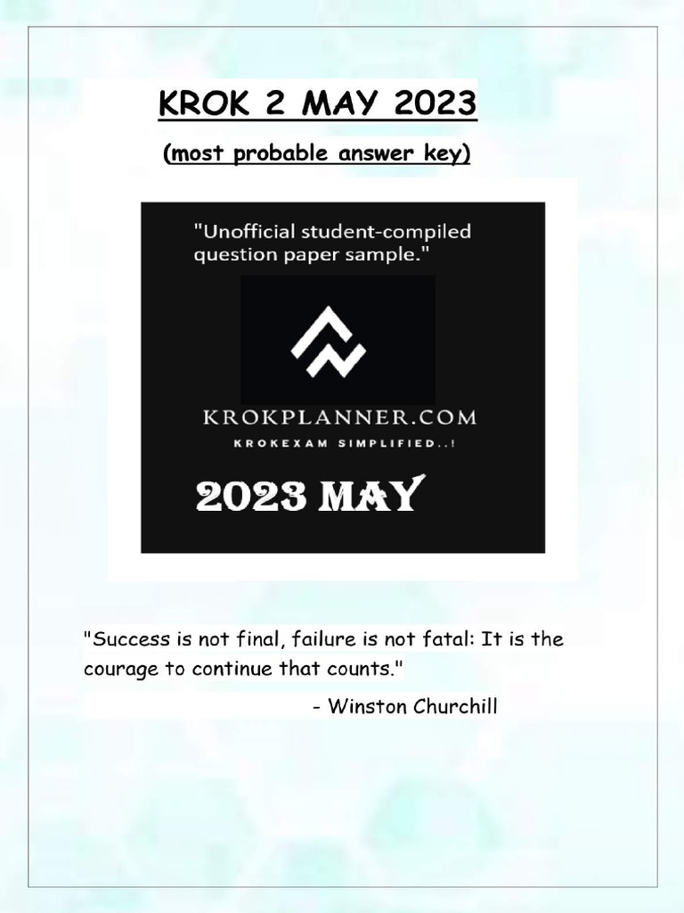 KROK-2 MAY 2023 - Updated 18 June | PDF