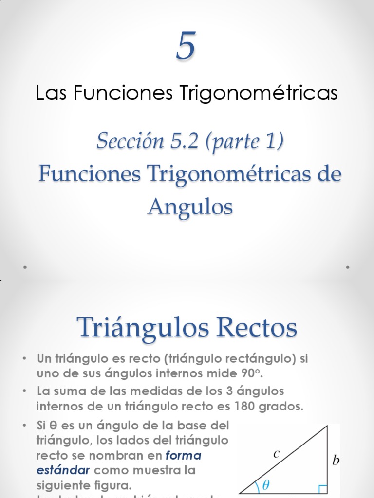 Las Funciones Trigonométricas. Funciones Trigonométricas de Ángulos | PDF | Funciones ...