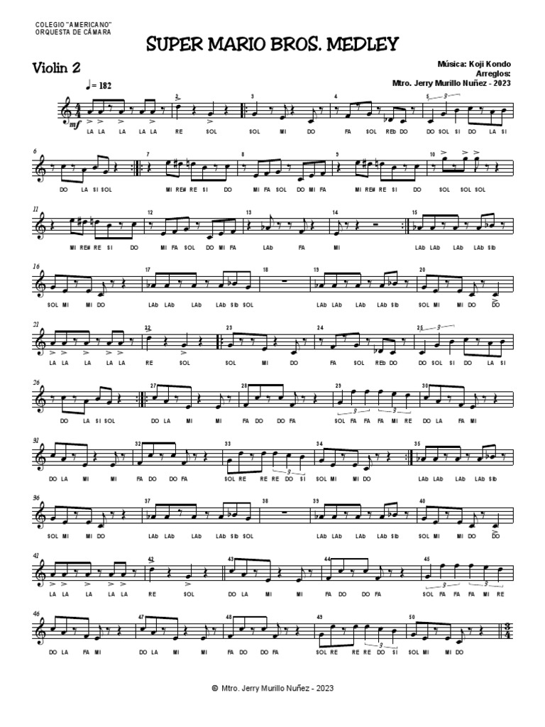 Super Mario Bros (Violin 2) | PDF | Nintendo Franchises | Nintendo