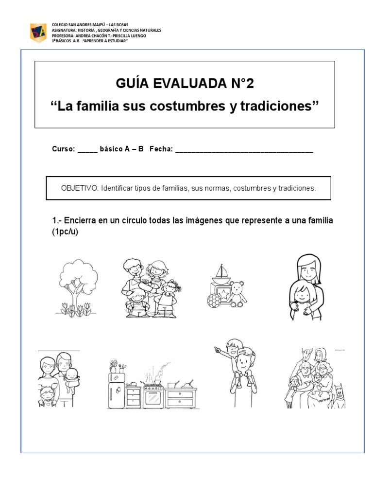 GUÍA Evaluada Costumbres y Tradiciones Familiares | PDF