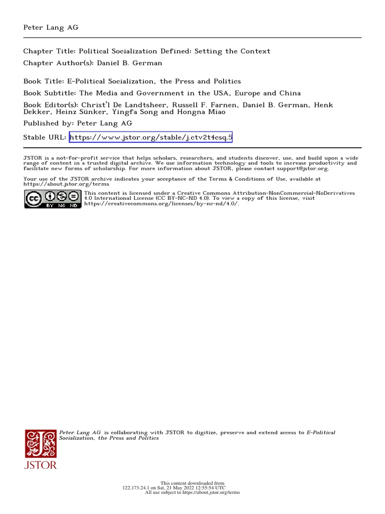 Political Socialisation JSTOR | PDF | North Korea | World Politics