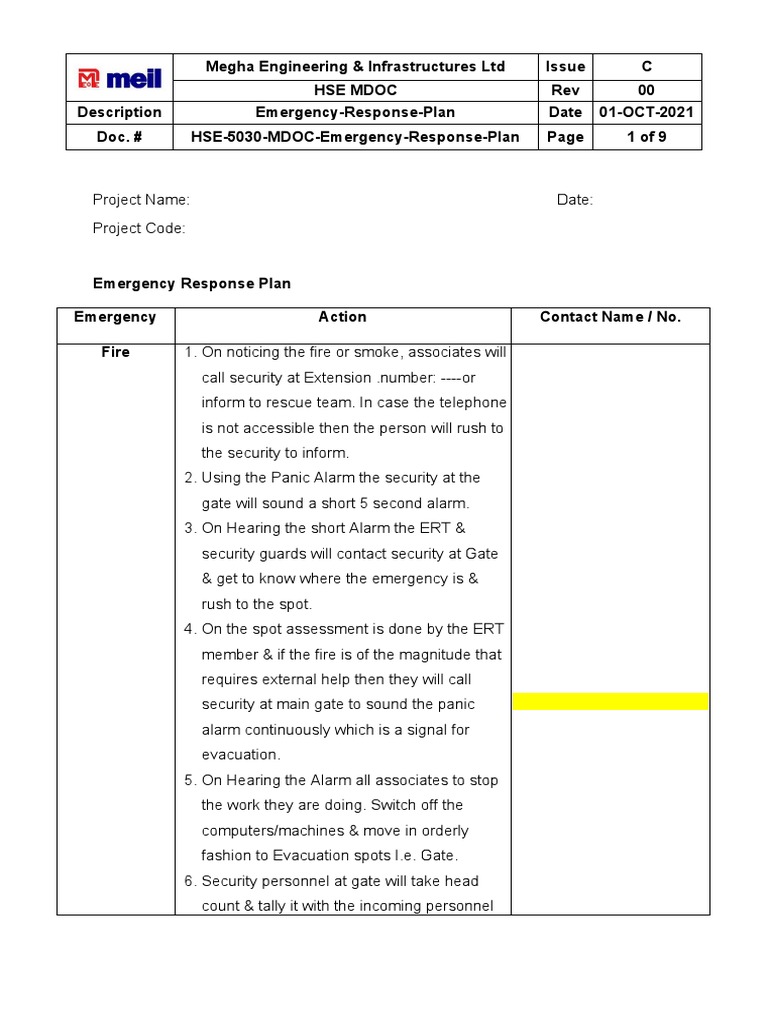 Emergency Response Plan Overview | PDF | Leak | Liquefied Petroleum Gas