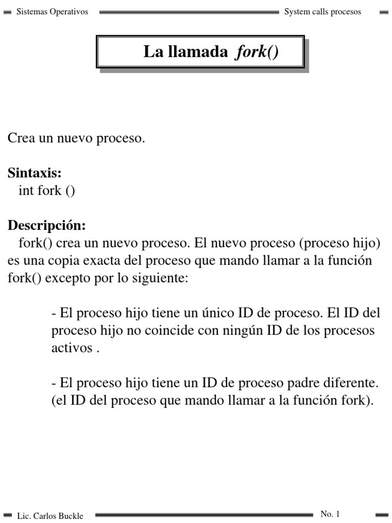 Fork | PDF | Sistema operativo | Kernel (sistema operativo)
