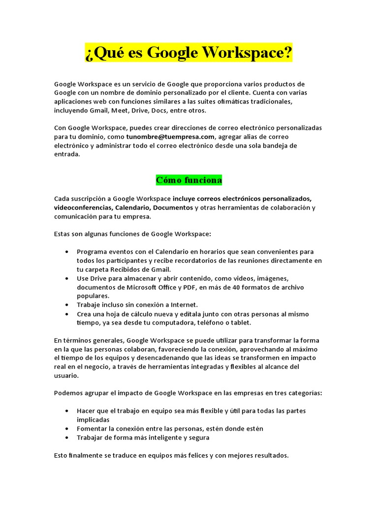 Qué Es Google Workspace | PDF | Ciencias de la Computación | Software de la aplicacion