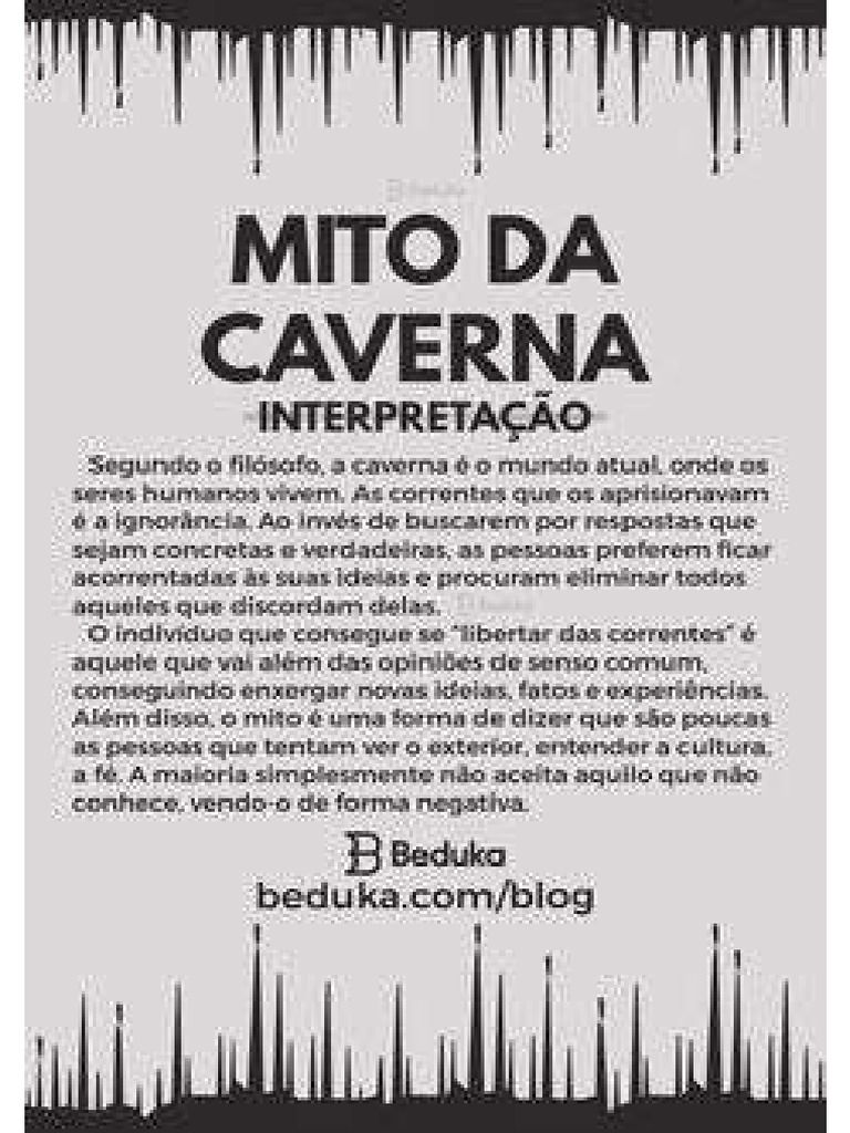 O Que É o Mito Da Caverna - Entenda A Alegoria Da Caverna, de Platão | PDF