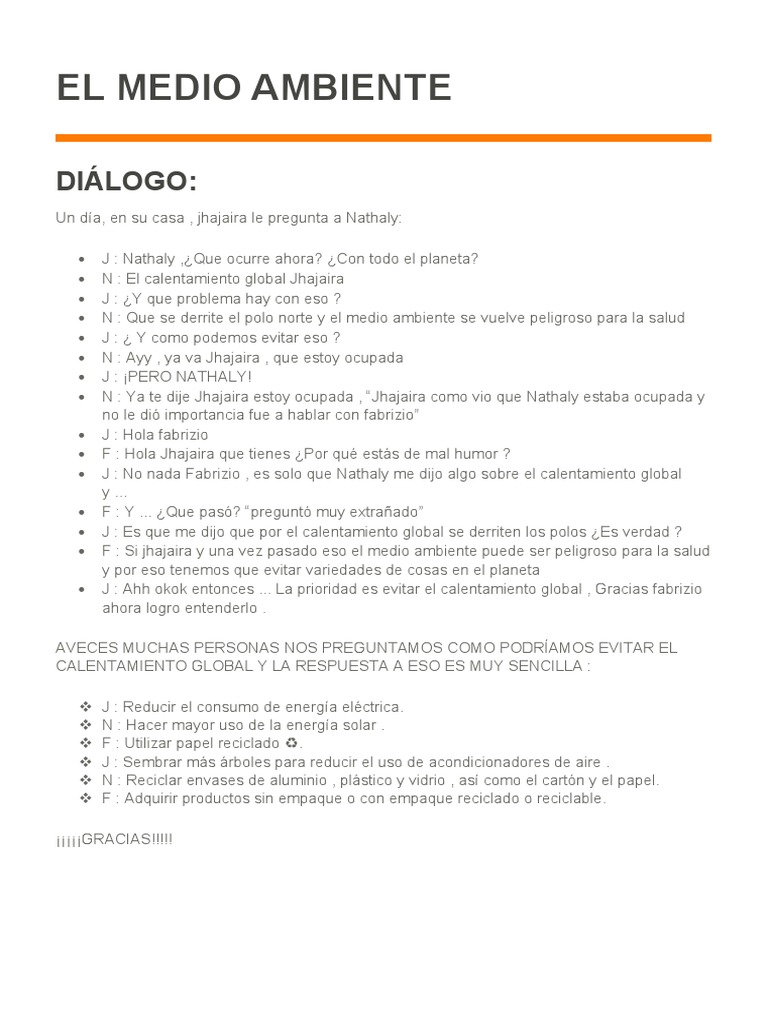 Dialogo Medio Ambiente | PDF
