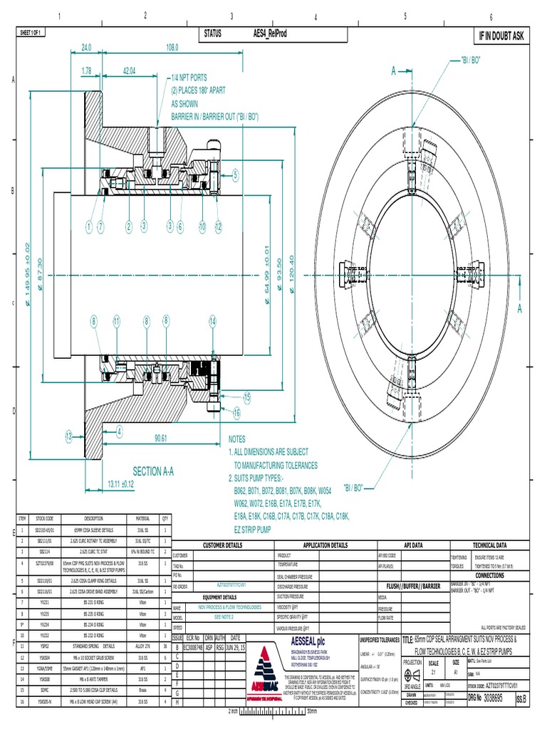 Doble Mechanical Seal - Aesseal | PDF | Pump | Applied And ...