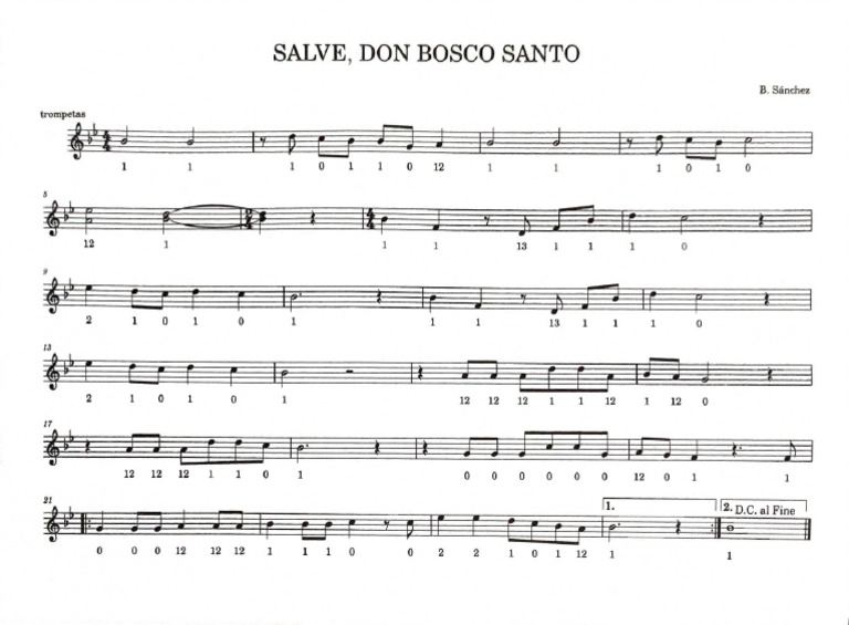 Salve, Don Bosco Santo - Trompeta 1 Do | PDF