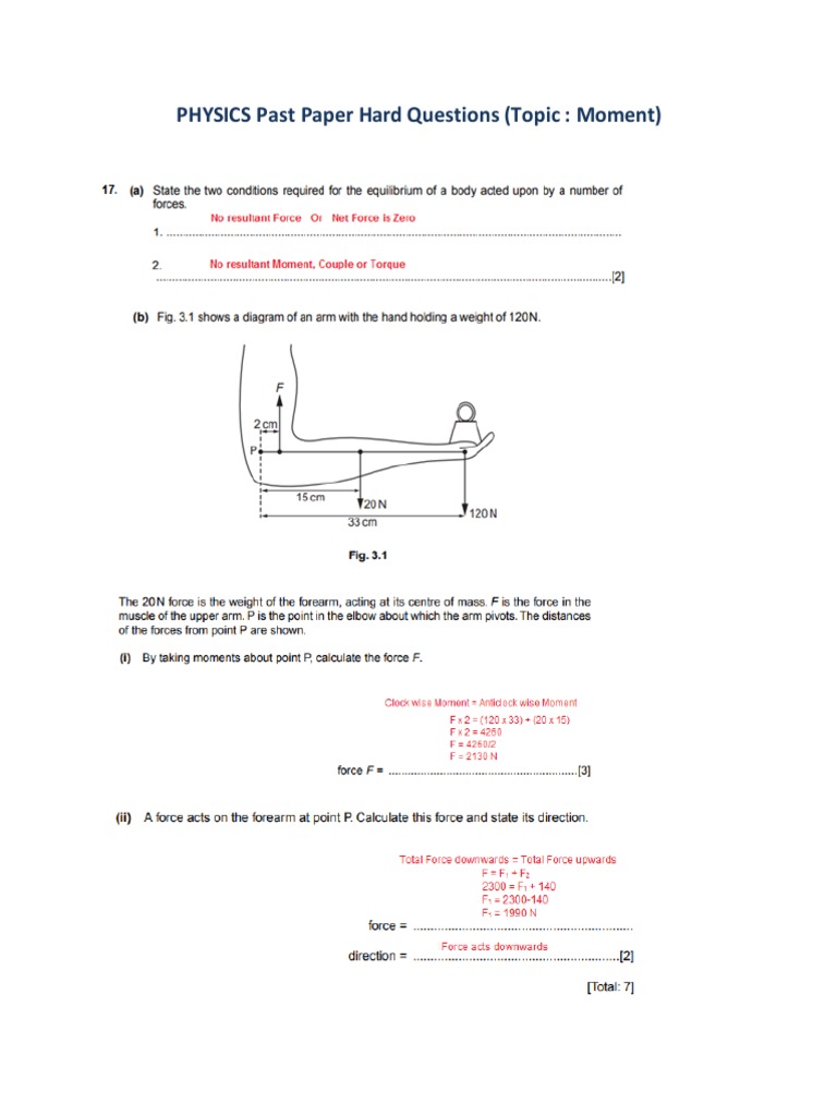 Moments Hard QnA Past Papers | PDF