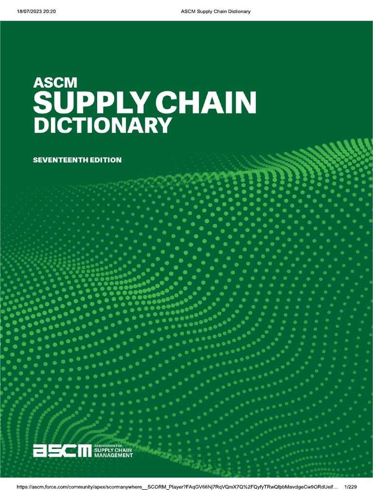 Apics-Ascm SCM Dictionnary 17th | PDF