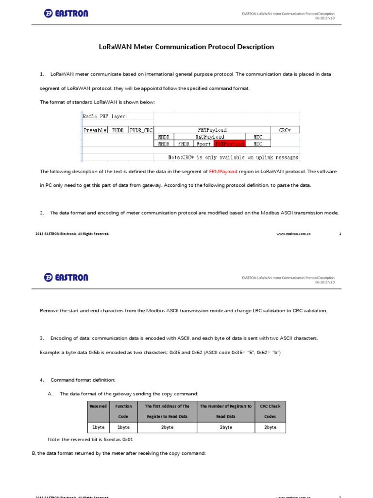 LoRaWAN Meter Protocol | PDF | Computing | Computer Networking