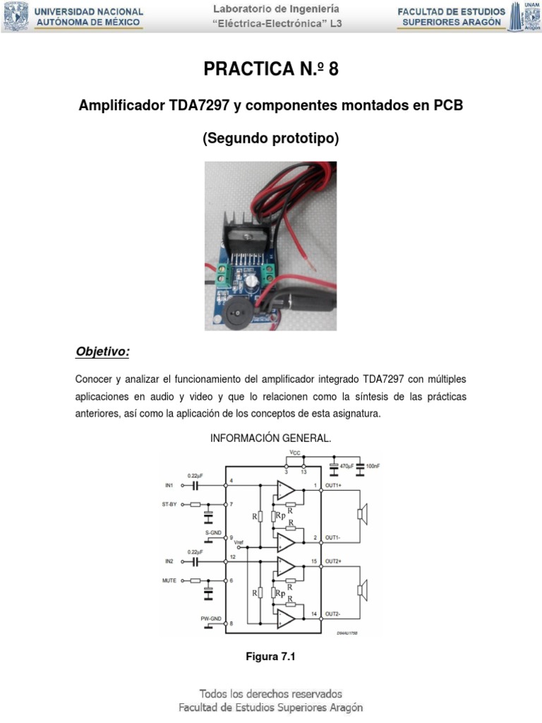 Práctica-8-Amplificador_TDA7297 _y_componentes montados_en_PCB | PDF ...