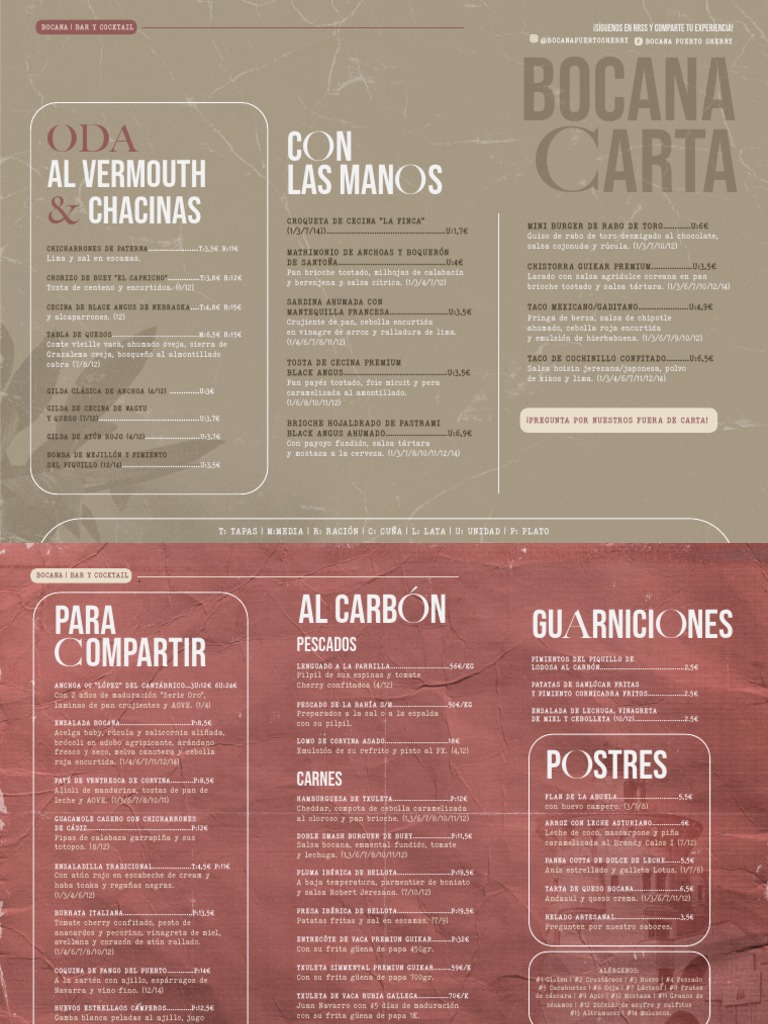 Bocana Carta 11JULIO | PDF | ensalada | Comida y bebida