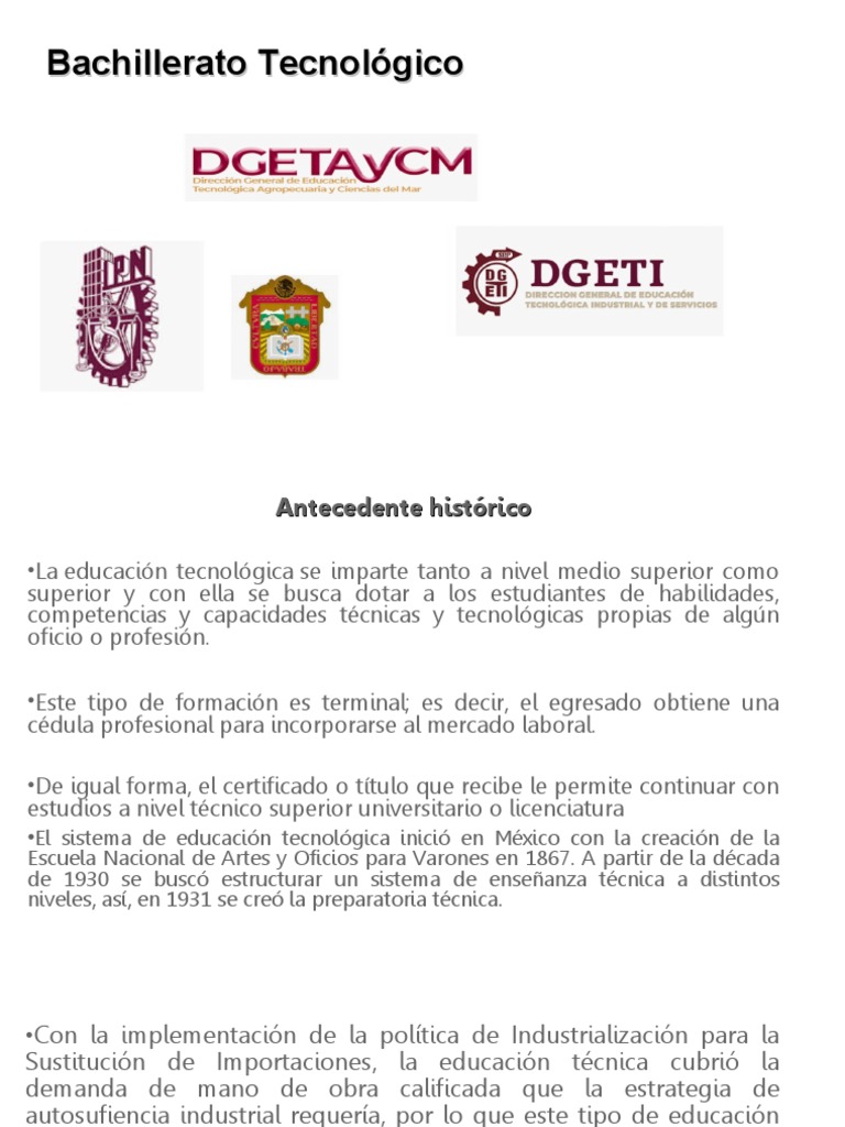 Bachillerato Tecnologico | PDF