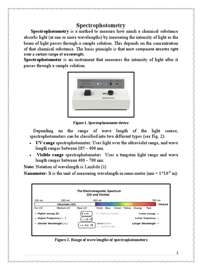 Spectrophotometer | PDF | Spectrophotometry | Absorbance