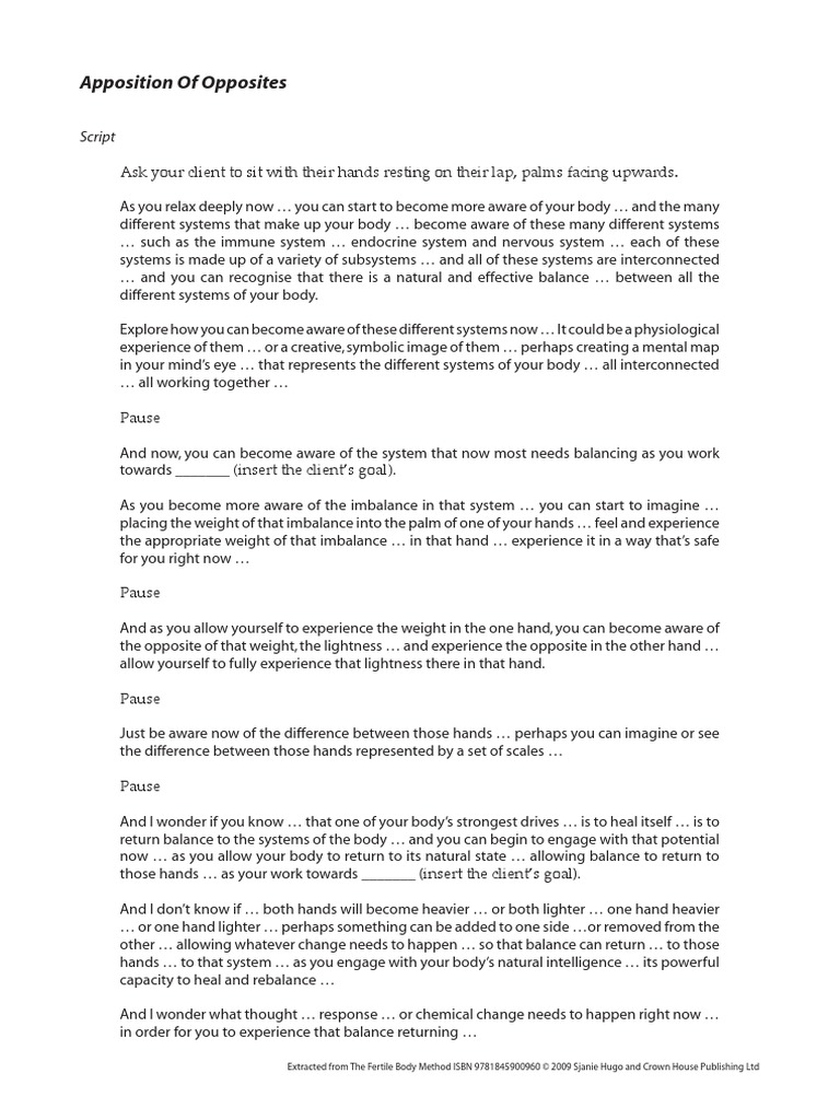 Apposition of Opposites | PDF | Psychology | Cognitive Science