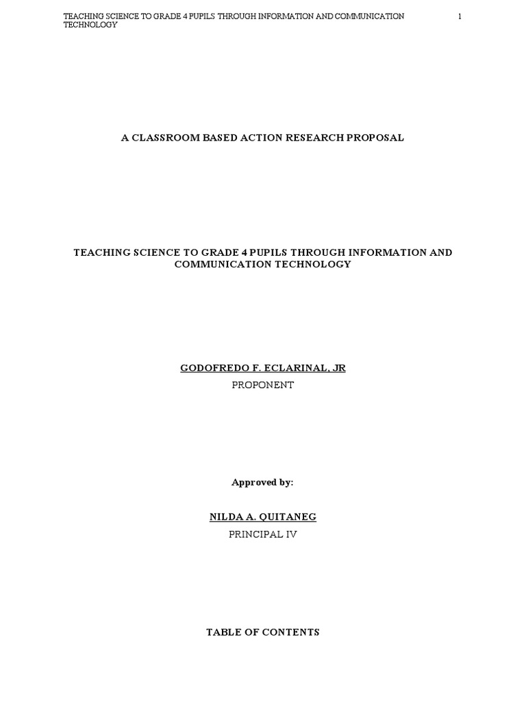 5 - Teaching Science To Grade 4 Pupils Through ICT - Proposal | PDF | Information And ...