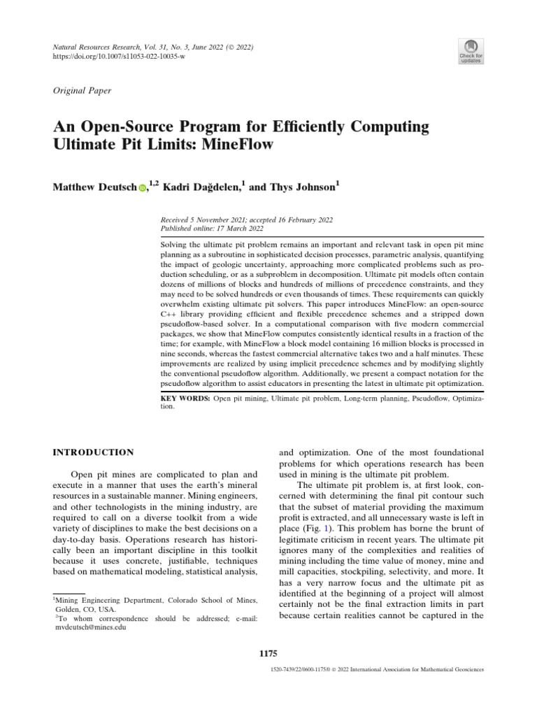 Open Pit Mining Optimization Tool | PDF | Theoretical Computer Science ...
