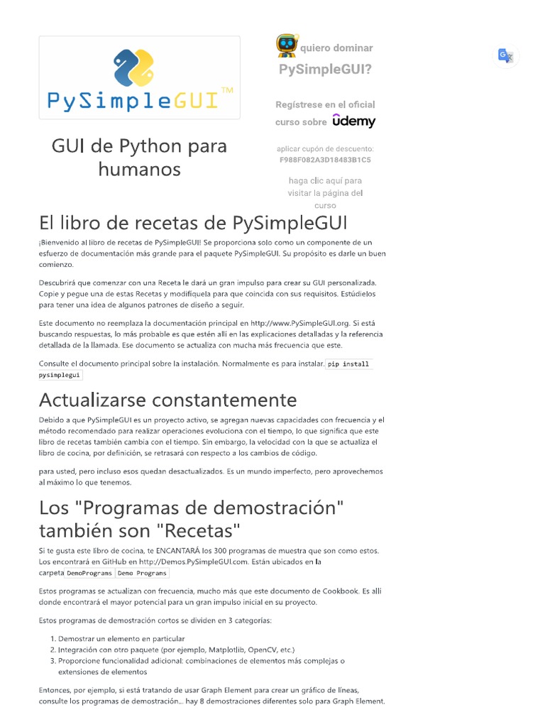 Libro de Cocina - PySimpleGUI | PDF