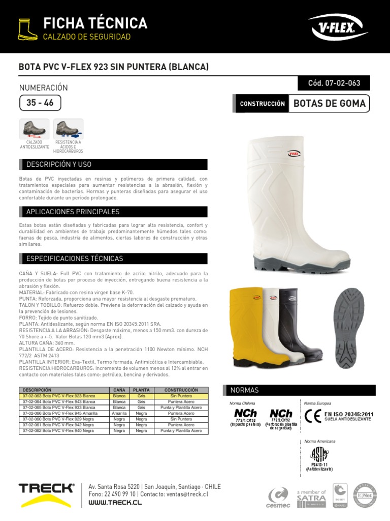 Botas PVC para Trabajo Seguro | PDF | Acero | Cloruro de polivinilo