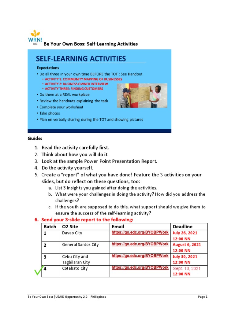 4b - BYOB TOT - Self-Learning Activity Tasks - COT | PDF | Prices ...