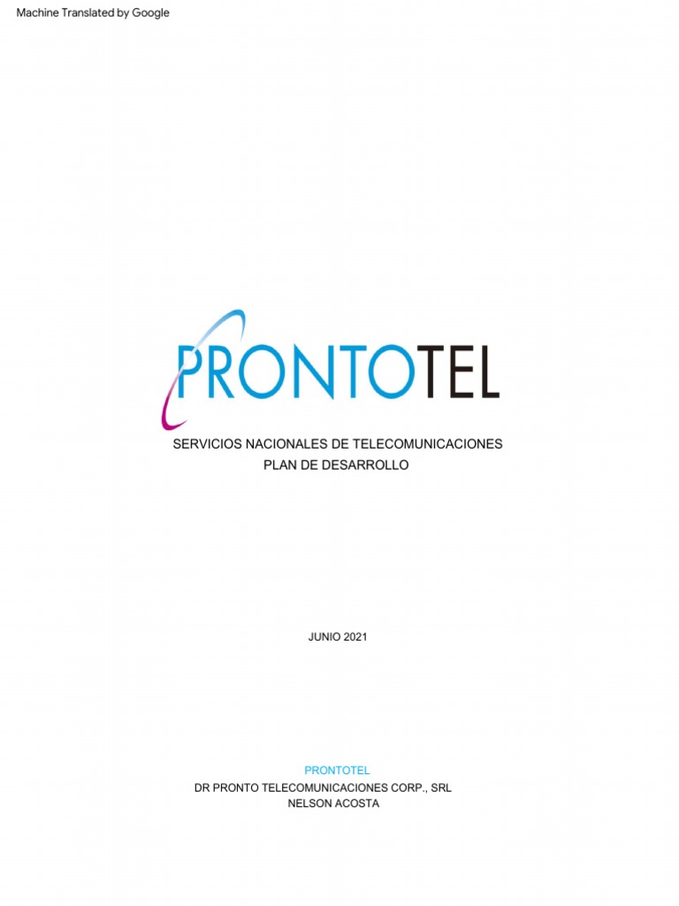 2021 0602 Prontotel Telecom National Development - REV - 5.5 (1) - 1-35!1!35 | PDF | República ...