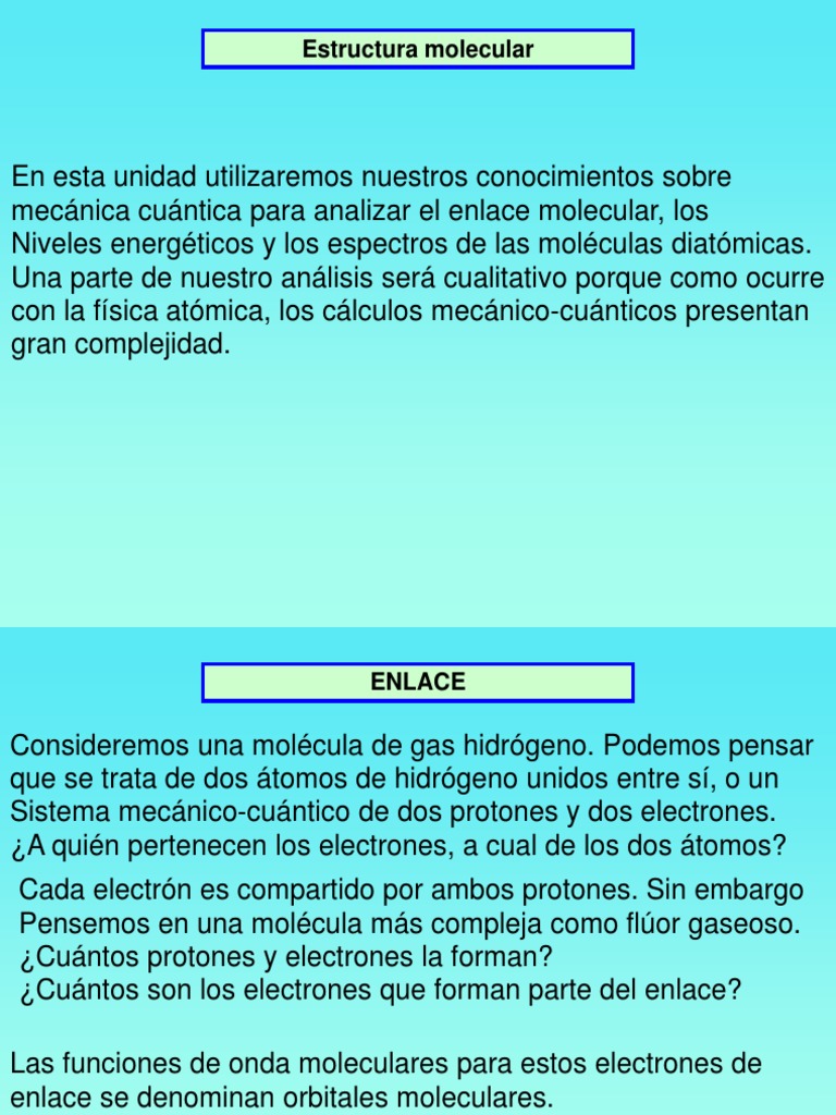 Estructura Molecular Unidad 4 Física Moderna | PDF | Enlace químico ...