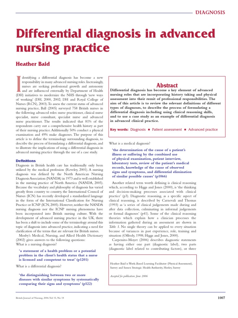 Differential Diagnosis | PDF | Medical Diagnosis | Differential Diagnosis