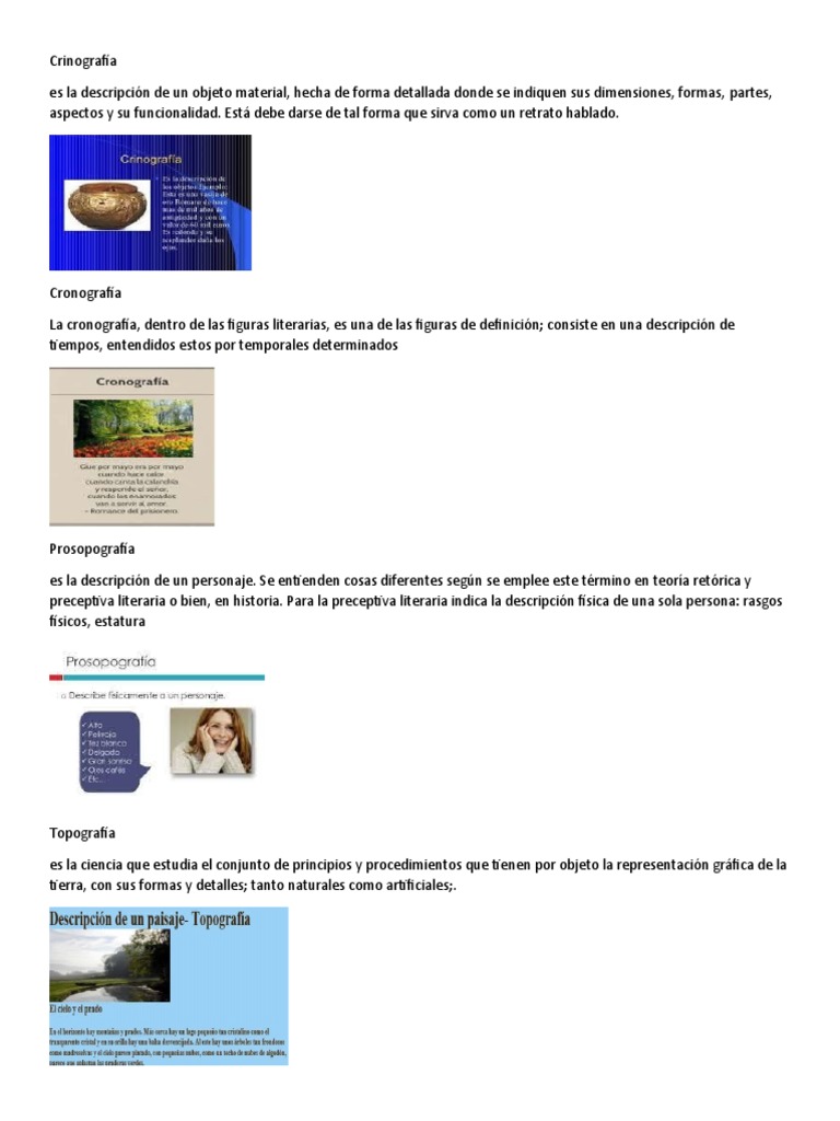 Crinografía cronografia etopeya retrato | PDF