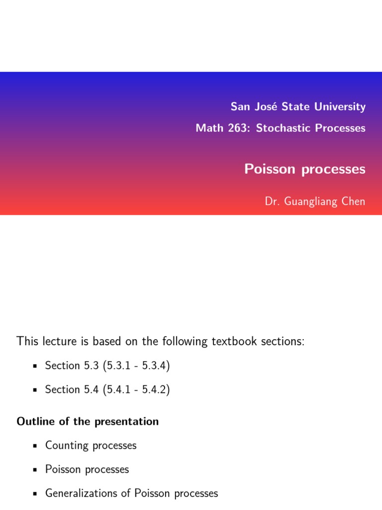 Lec 8 Poisson Processes | PDF | Mathematics | Statistical Theory