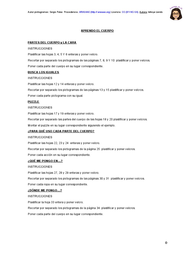 Material Manipulativo Partes Del Cuerpo Pdf