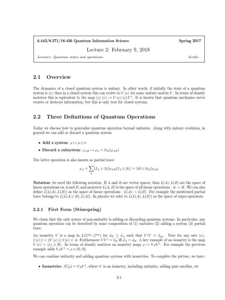 Lect 02 | PDF | Linear Map | Quantum Mechanics