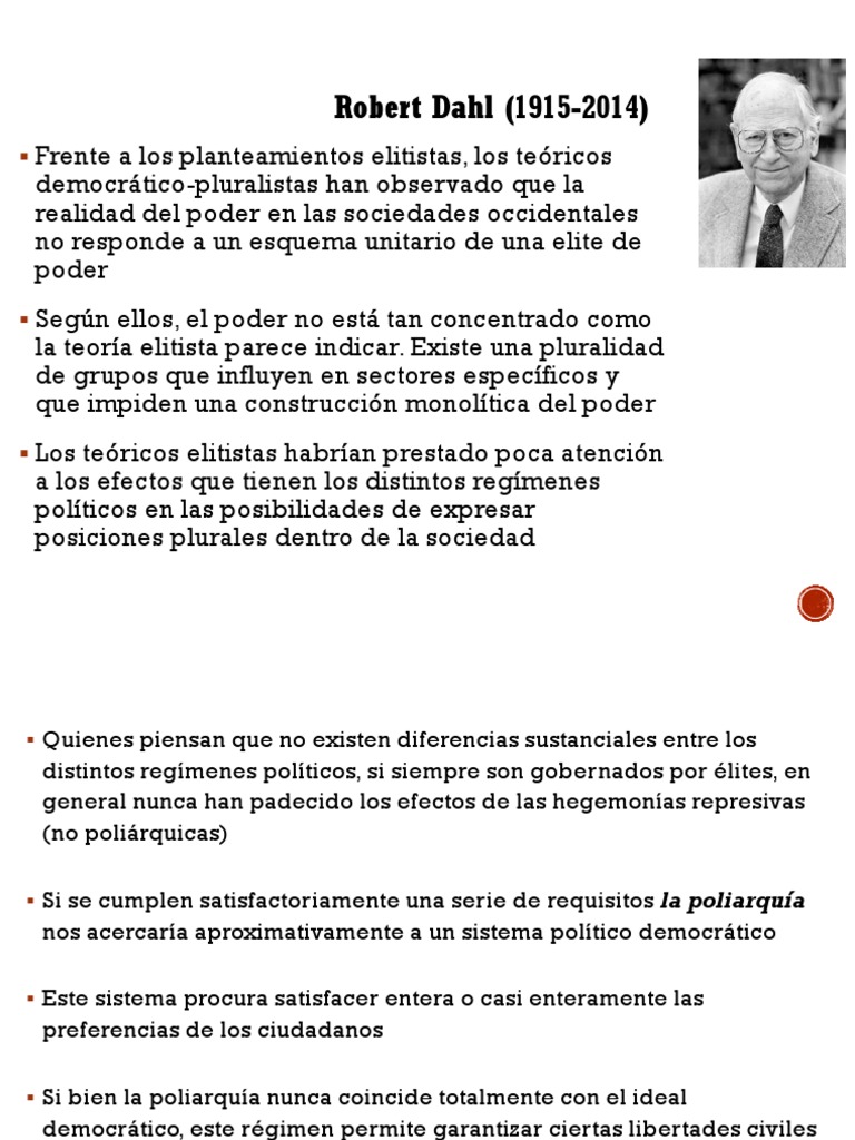 PPT. DAHL - Poliarquía | PDF