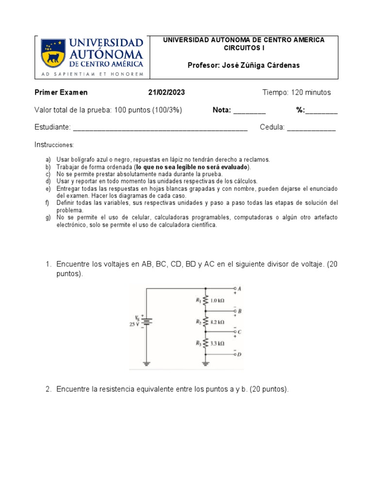 Examen 1 - IIIC-2023 | PDF