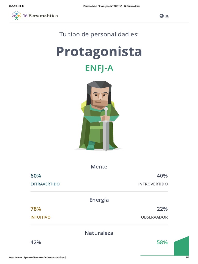 Personalidad "Protagonista" (ENFJ) - 16personalities | PDF
