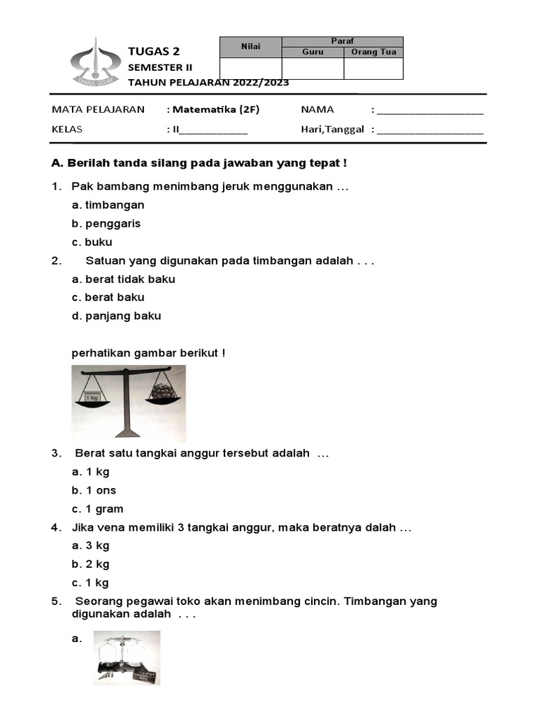 Tema 2F MTK Tugas 2 SEM 2 | PDF