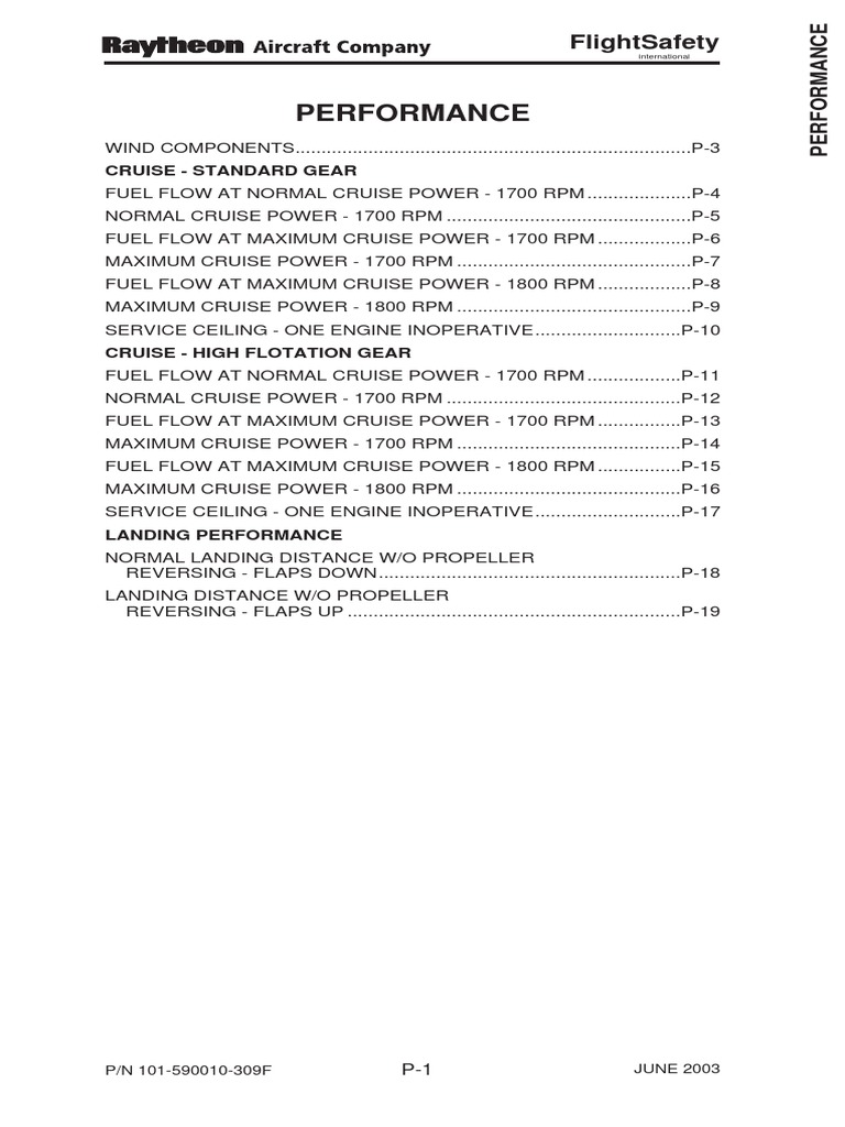 Beechcraft B200 POH - 04. Performance | PDF | Aviation | Aircraft