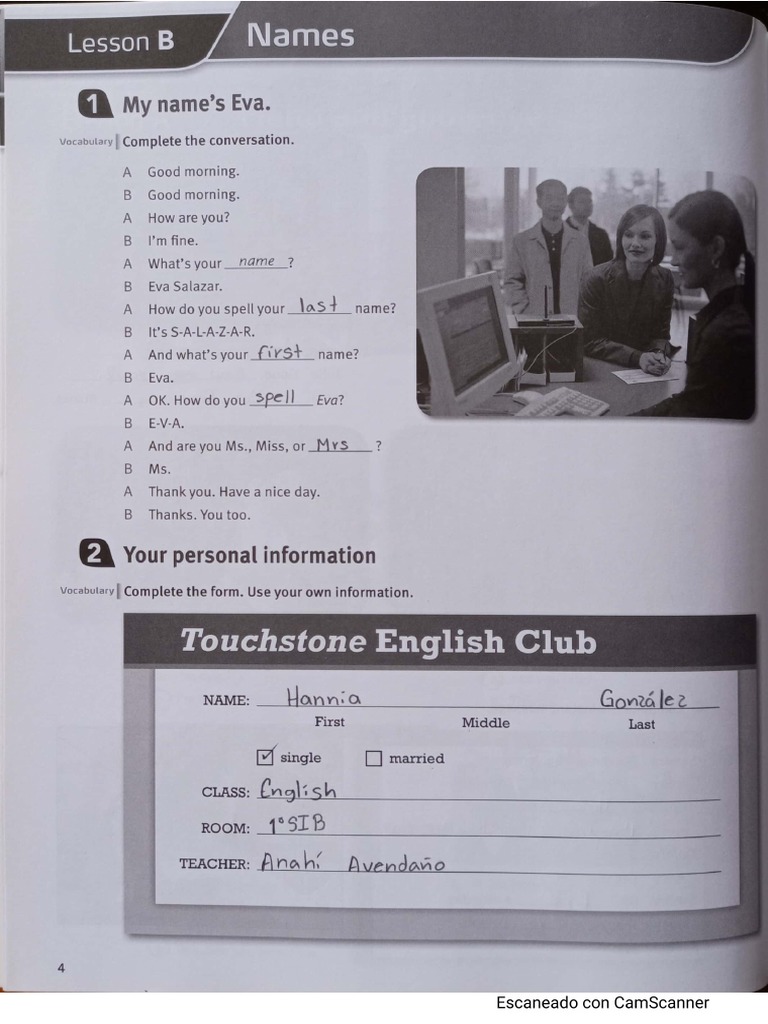 Unit 1 Lesson B (Workbook) | PDF