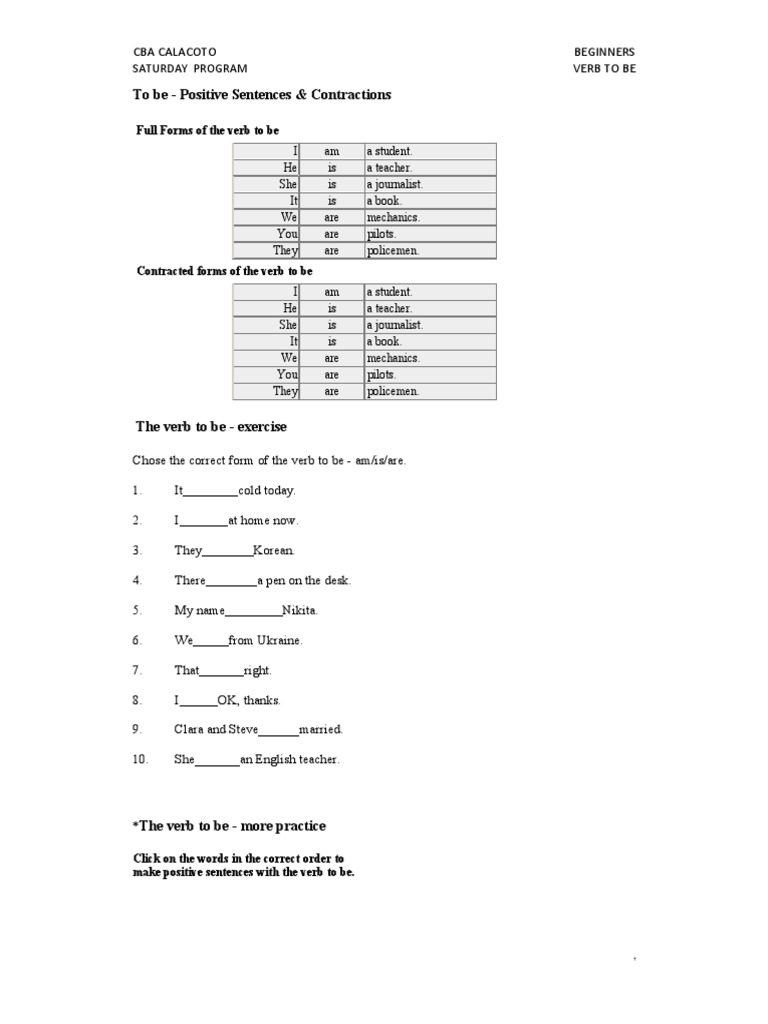 To Be | PDF | Syntax | Cognitive Science