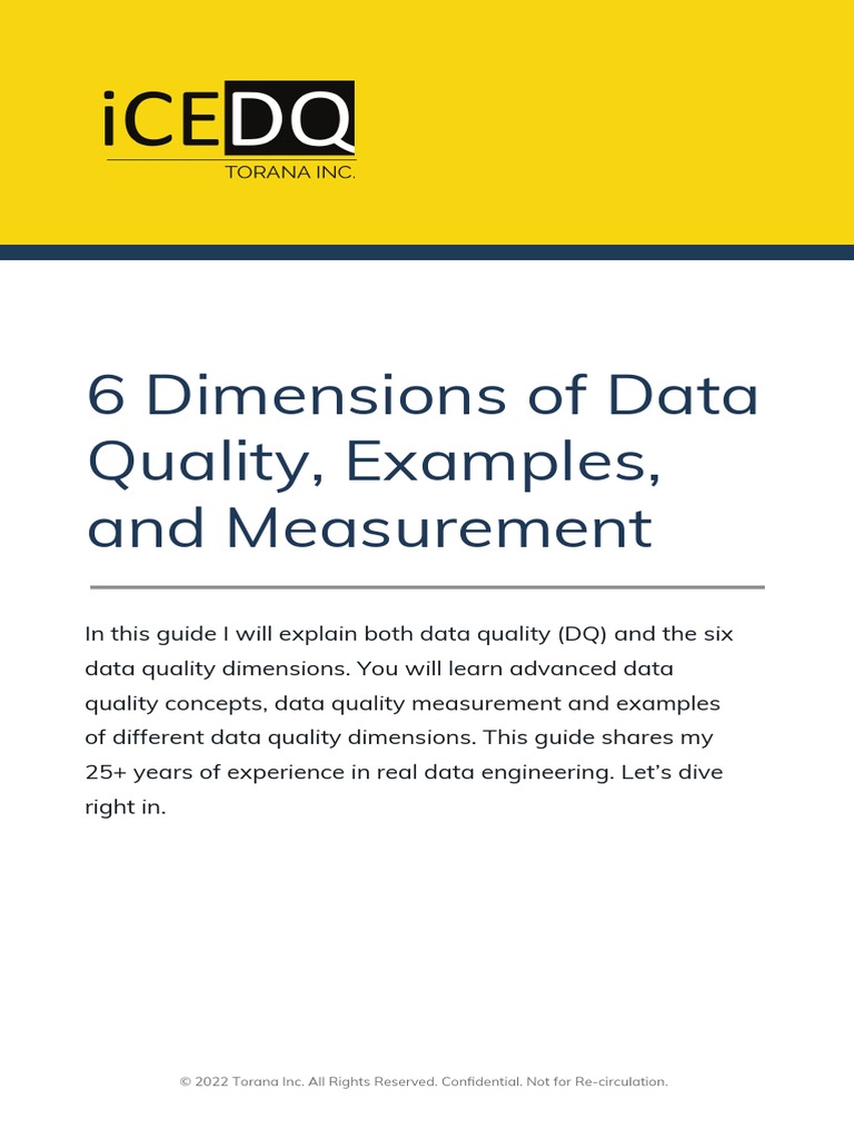 6 Dimensions of Data Quality Examples and Measurement iCEDQ | PDF ...