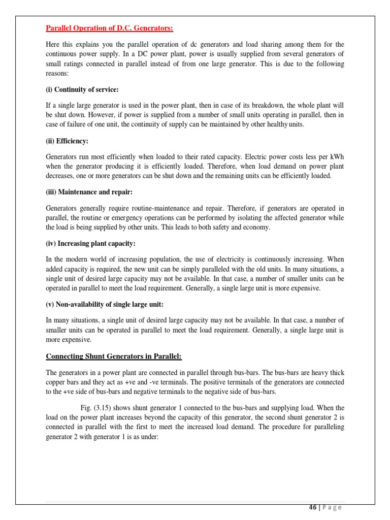 Parallel Generators | PDF | Electric Generator | Direct Current
