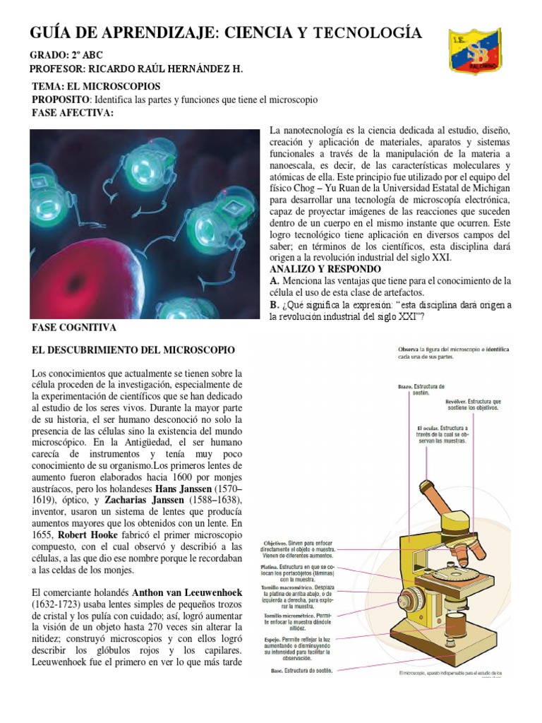 2 - CyT 2° EL MICROSCOPIO 2r2h 2022 | PDF | Microscopio | Óptica
