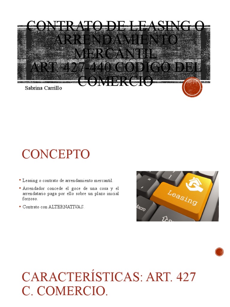 Contrato de Leasing o Arrendamiento Mercantil | PDF