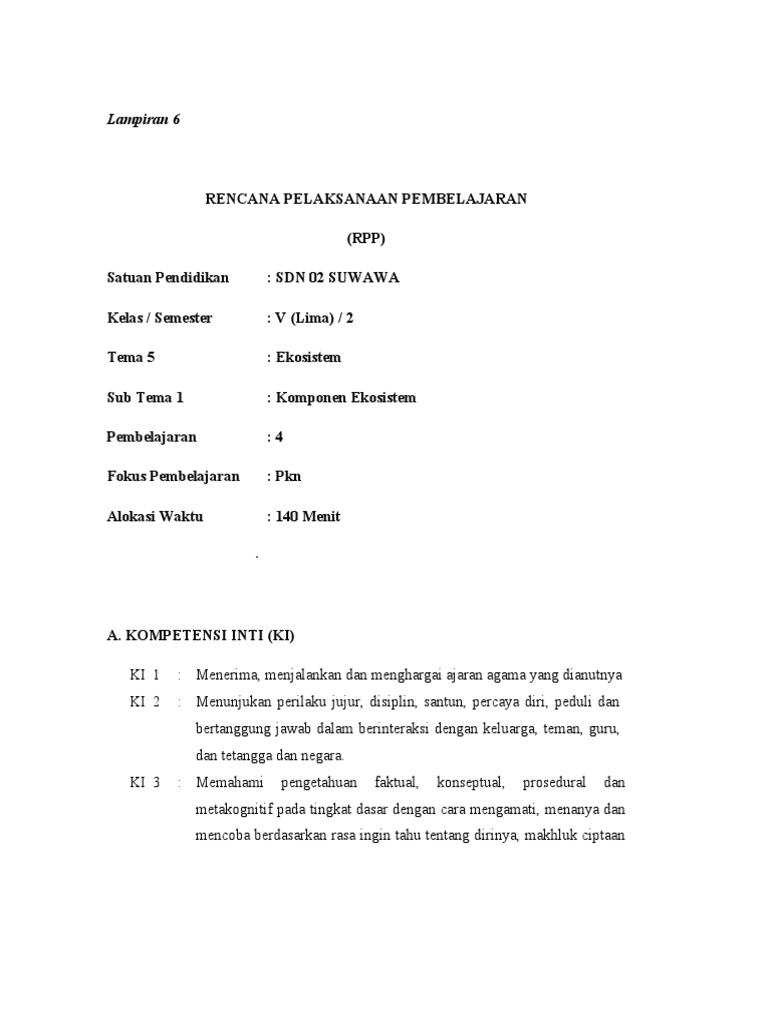 RPP Model Pembelajaran Problem Based Learning | PDF